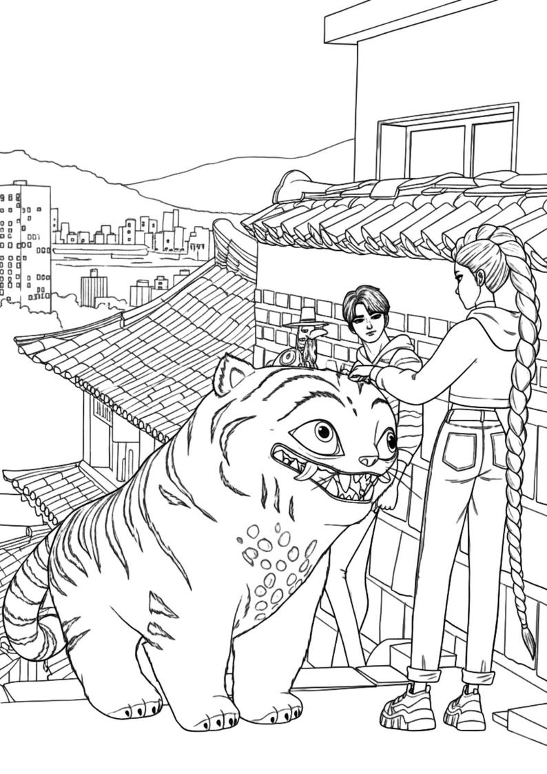 70 Dibujos para colorear de Huntrix Kpop Demon Hunters, ídolos del Kpop ...
