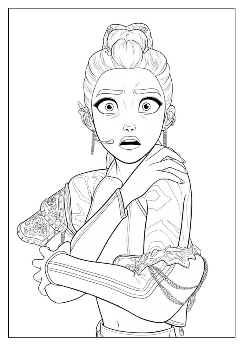 70 Dibujos para colorear de Huntrix Kpop Demon Hunters, ídolos del Kpop ...