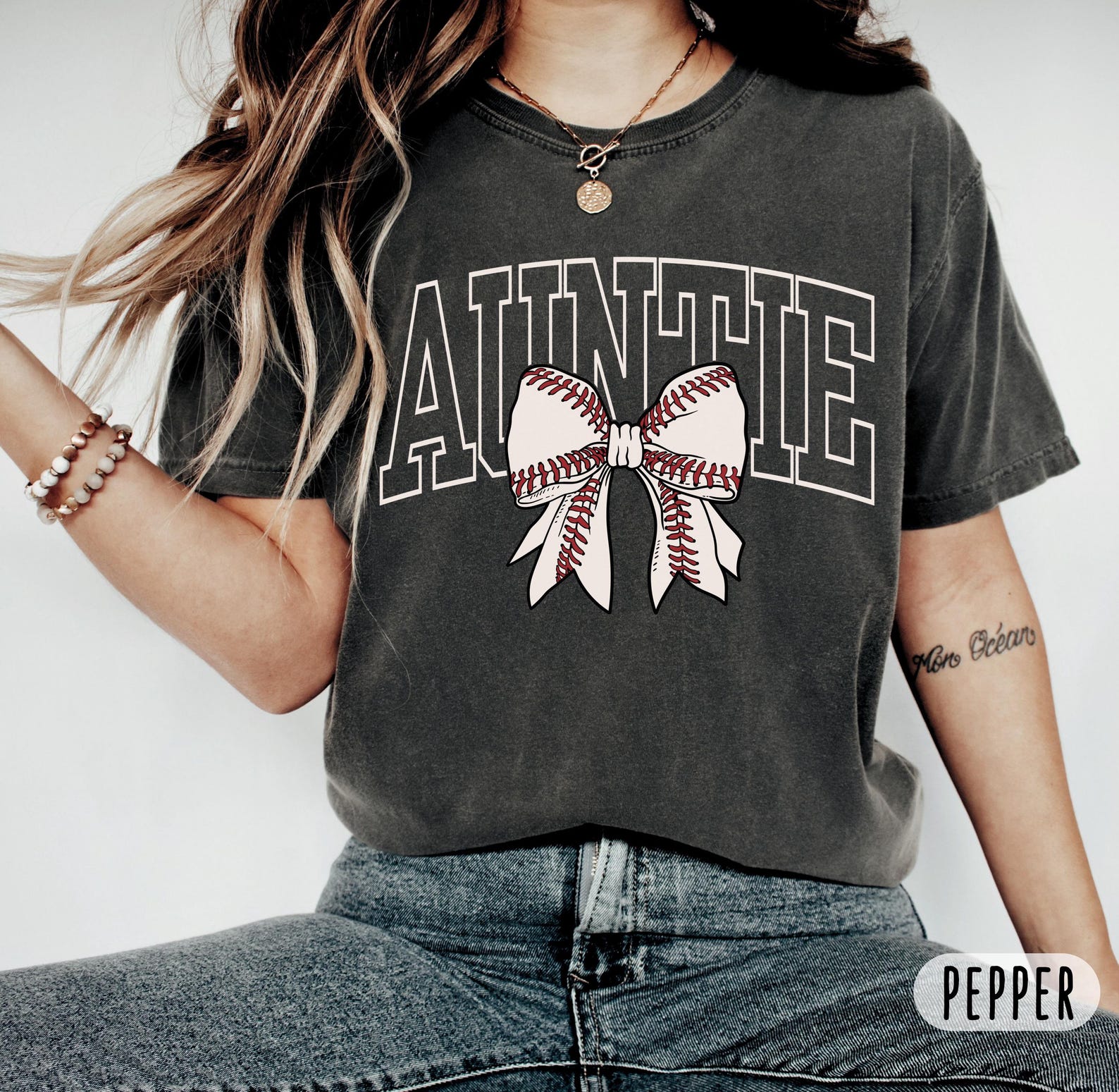 Comfort Colors®, Auntie Baseball Shirt, Baseball Bow Shirt, Sport Aunt ...