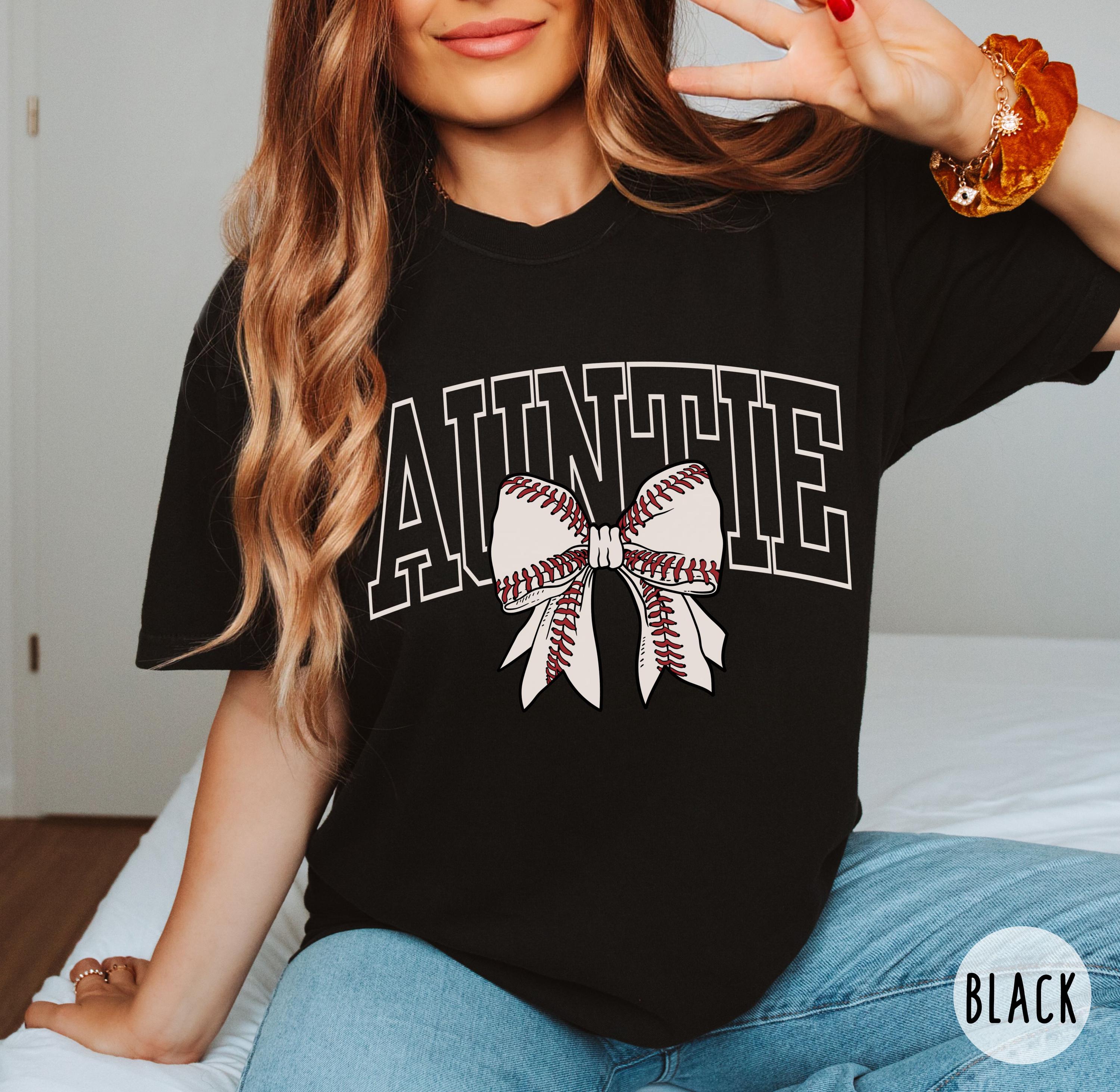 Comfort Colors®, Auntie Baseball Shirt, Baseball Bow Shirt, Sport Aunt ...