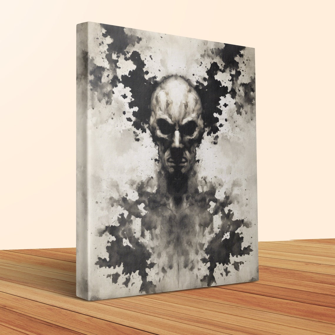Abstract Skull Dark Art Print, Spooky Wall Decor, Gothic Home Decor ...