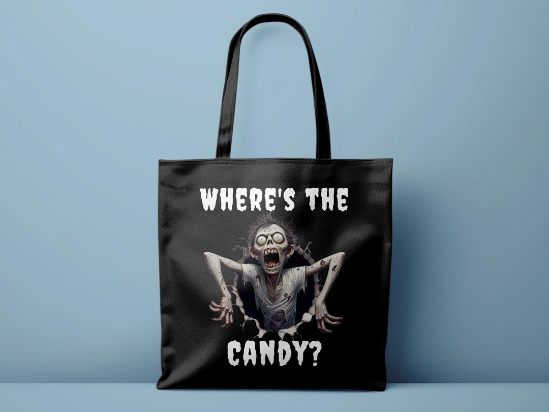 Unique Zombie Design Tote Bag for Halloween, Perfect for Trick or ...