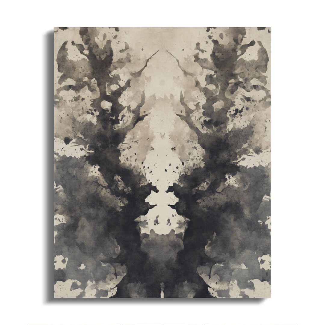 Abstract Inkblot Wall Art, Black and White Rorschach Print, Unique Home ...