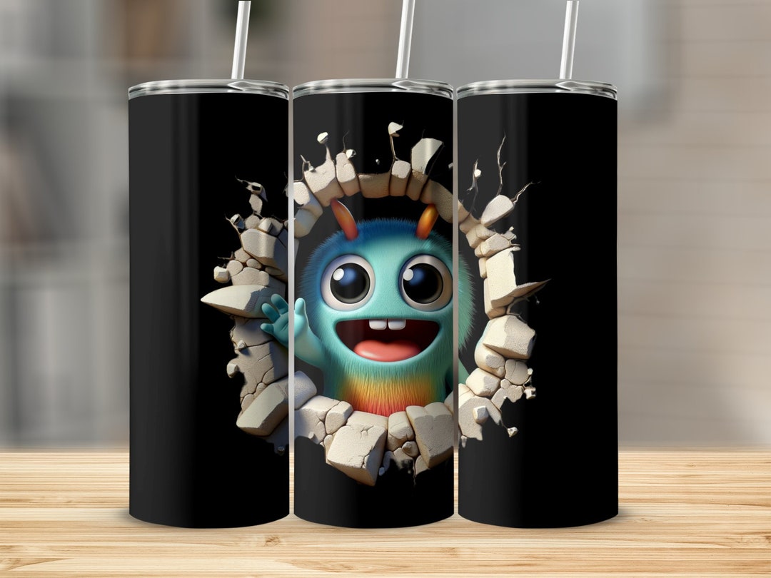 Monster Breaking Wall Tumbler: Cartoon Insulated Stainless Steel ...
