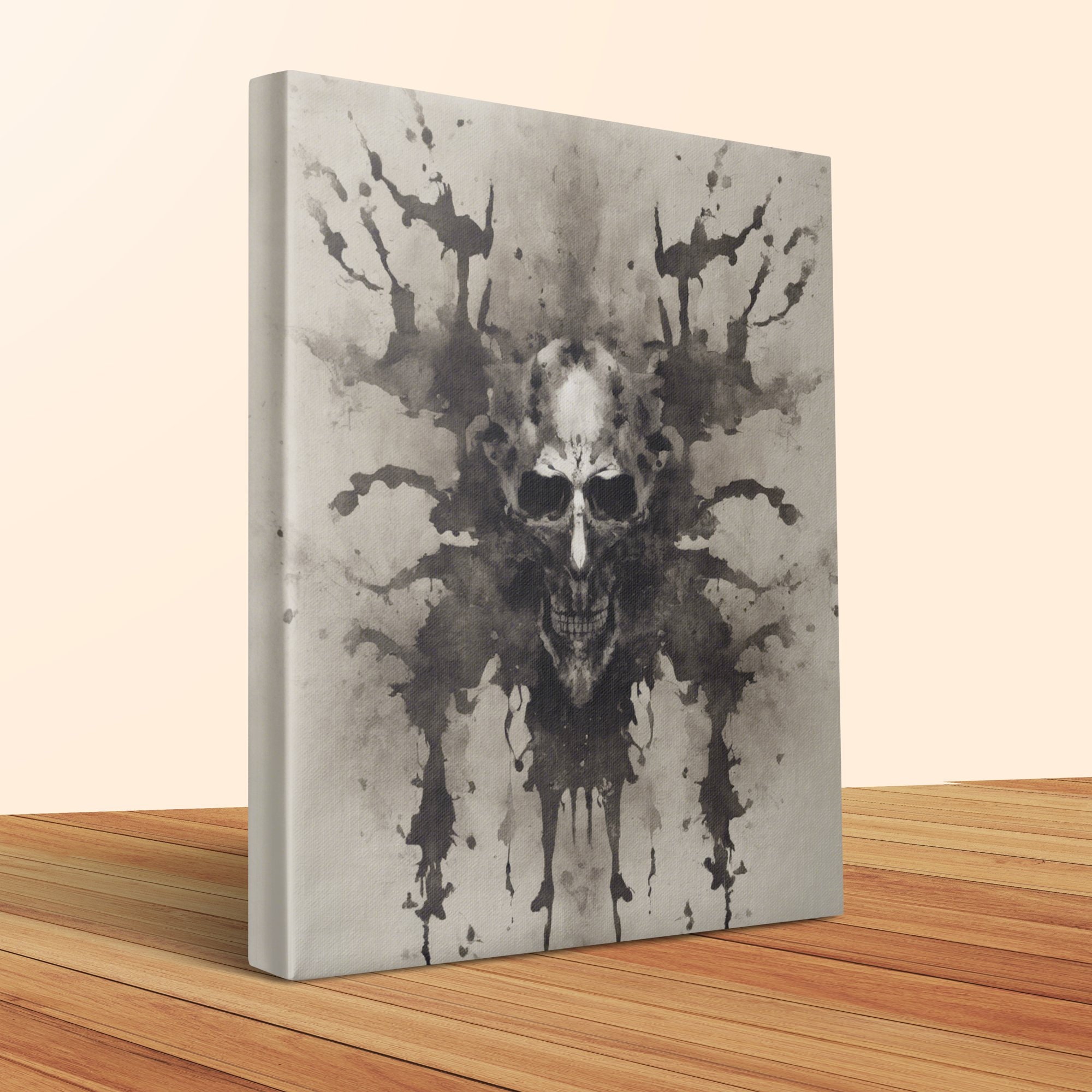 Skull Splash Art Print: Gothic Horror Home Decor - Etsy