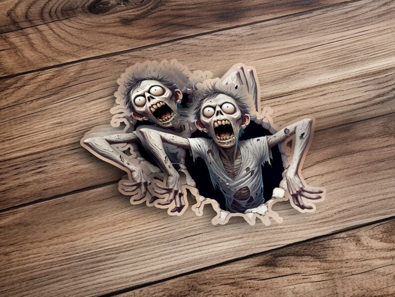 Zombie Breakout Sticker, Creepy Wall Art, Halloween Decoration, Horror ...