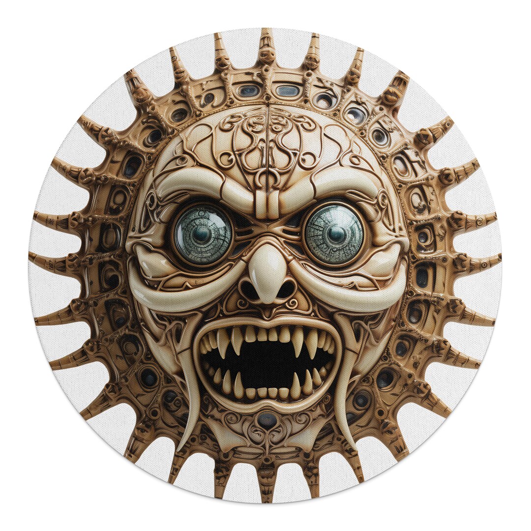 Unique Horror Art Mouse Pad, Gothic Sun Face Desk Accessory, Creepy ...