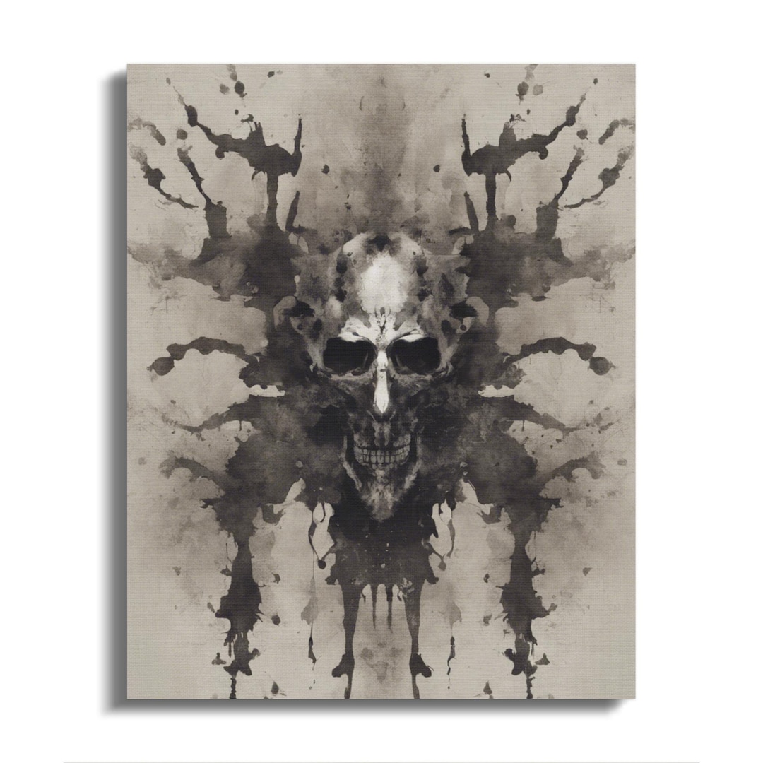 Skull Splash Art Print, Gothic Wall Art, Dark Decor, Skull Home Decor ...