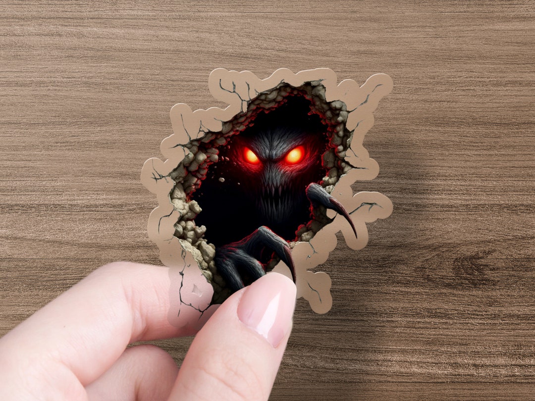 Red-eyed Monster Claw Vinyl Sticker: Horror Halloween Decal - Etsy