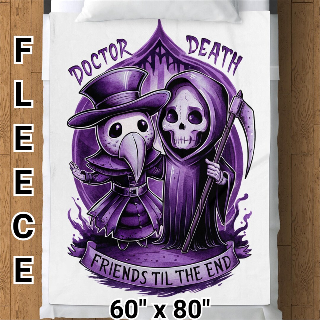 Doctor Death Blanket, Friends Til the End Design, Plague Doctor Art ...