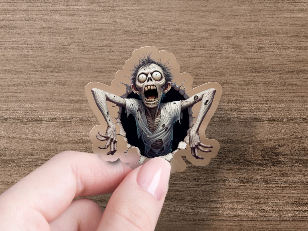 Zombie Breakout Sticker, Creepy Wall Art, Halloween Decoration, Horror ...