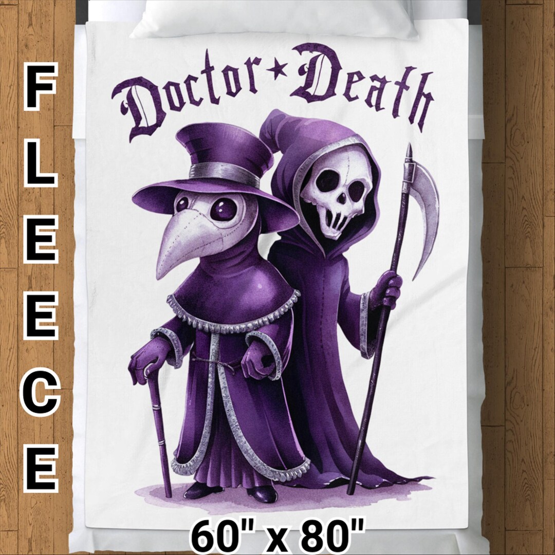 Doctor Death Blanket, Grim Reaper Blanket, Plague Doctor Art, Gothic ...