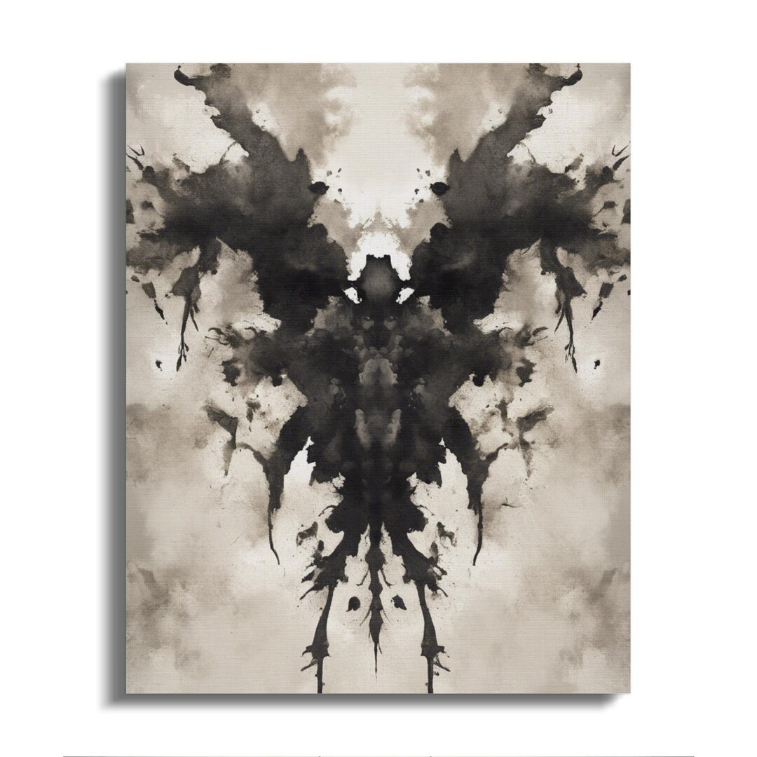 Rorschach Inkblot Art Print: Monochrome Abstract Canvas (20x24) - Etsy