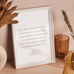 Luke 6:38, Modern Bible Verse Art, Give and It Will Be Given to You ...