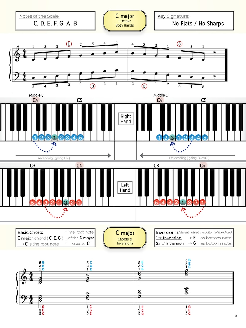 Major Minor Scales the Piano Teacher: Book 1, Step by Step Instructions ...