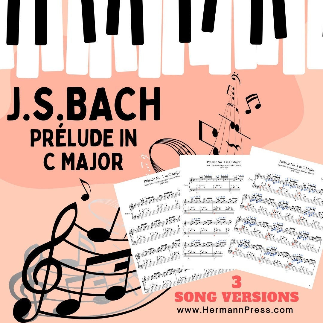 J.S. Bach Prélude in C Major: Color-coded Visual Learning + Audio File ...