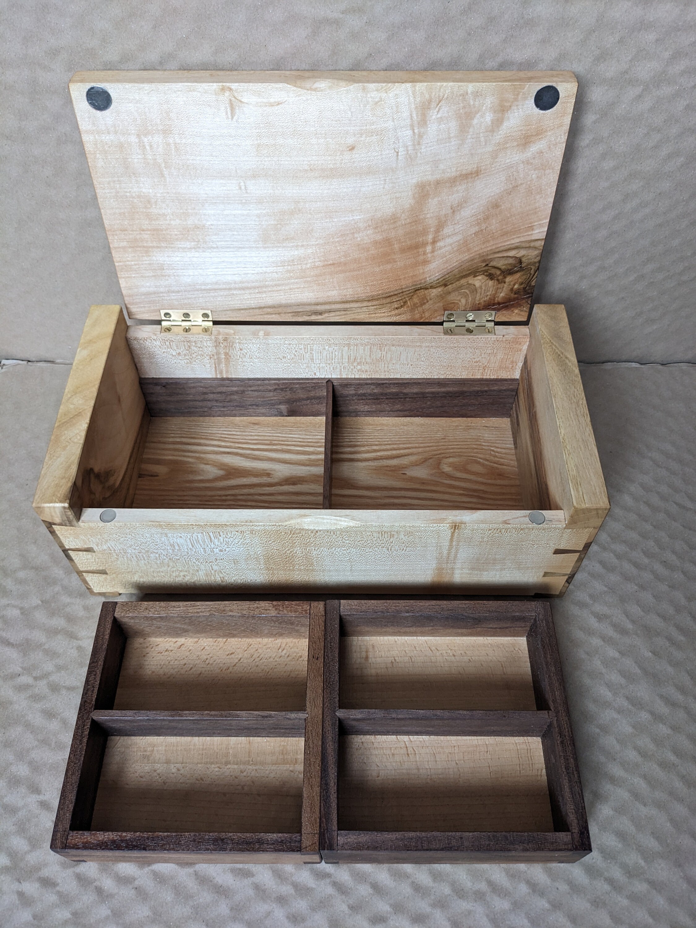 Square Wooden Gift Box for Jewelry Multi-level Box Heirloom Gift for ...