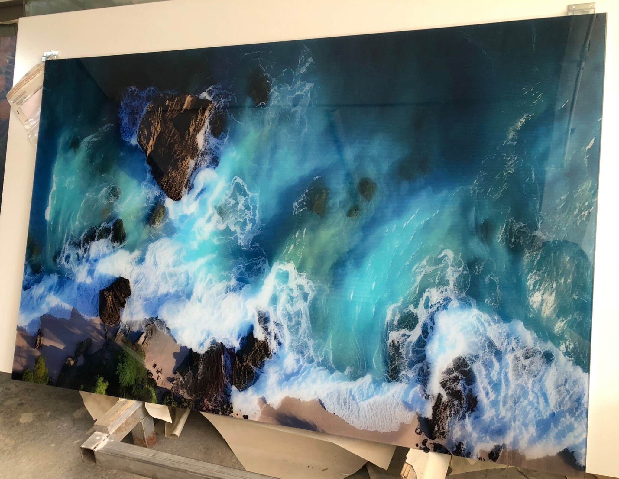 Nature Glass Decor, Ocean Glass Decor, Abstract Landscape Wall Art ...