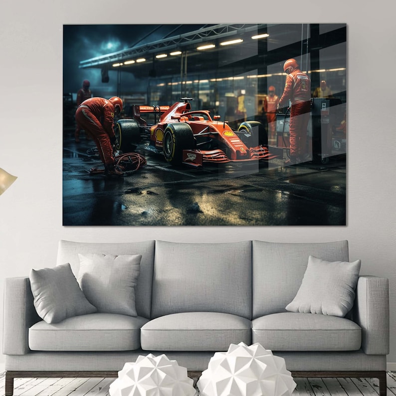 Formula One Wall Art, Formula 1 Tempered Glass, Garage Wall Art ...