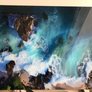 Nature Glass Decor, Ocean Glass Decor, Abstract Landscape Wall Art ...