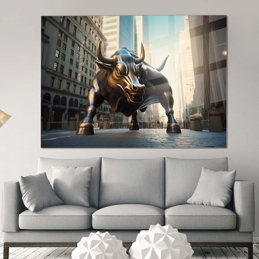 Wall Street Bull Art, Bronze Bull Wall Decor, Bull Art Wall Decor, Wall Street Bowling Green ...