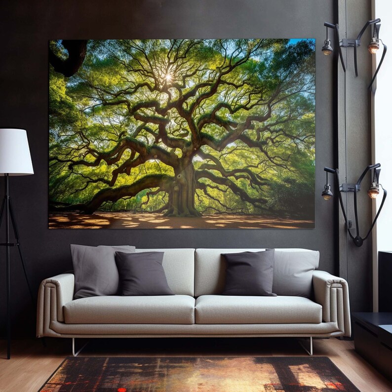 Landscape Glass Wall Art, Tree Glass Panel, Landscape Artwork, Forest ...