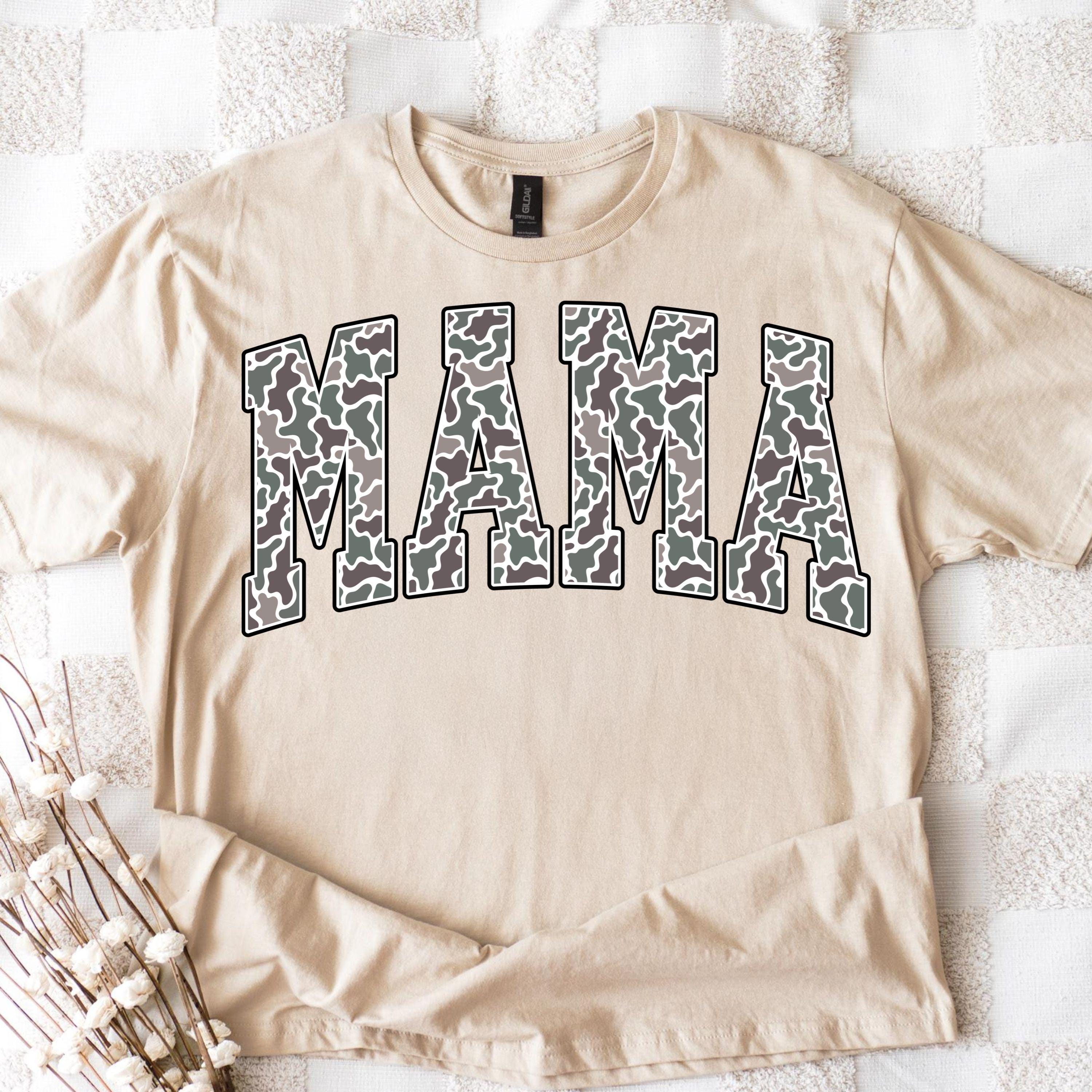 Retro Camo Mama Png, Mama Old School Camo Varsity Font Png Sublimation ...