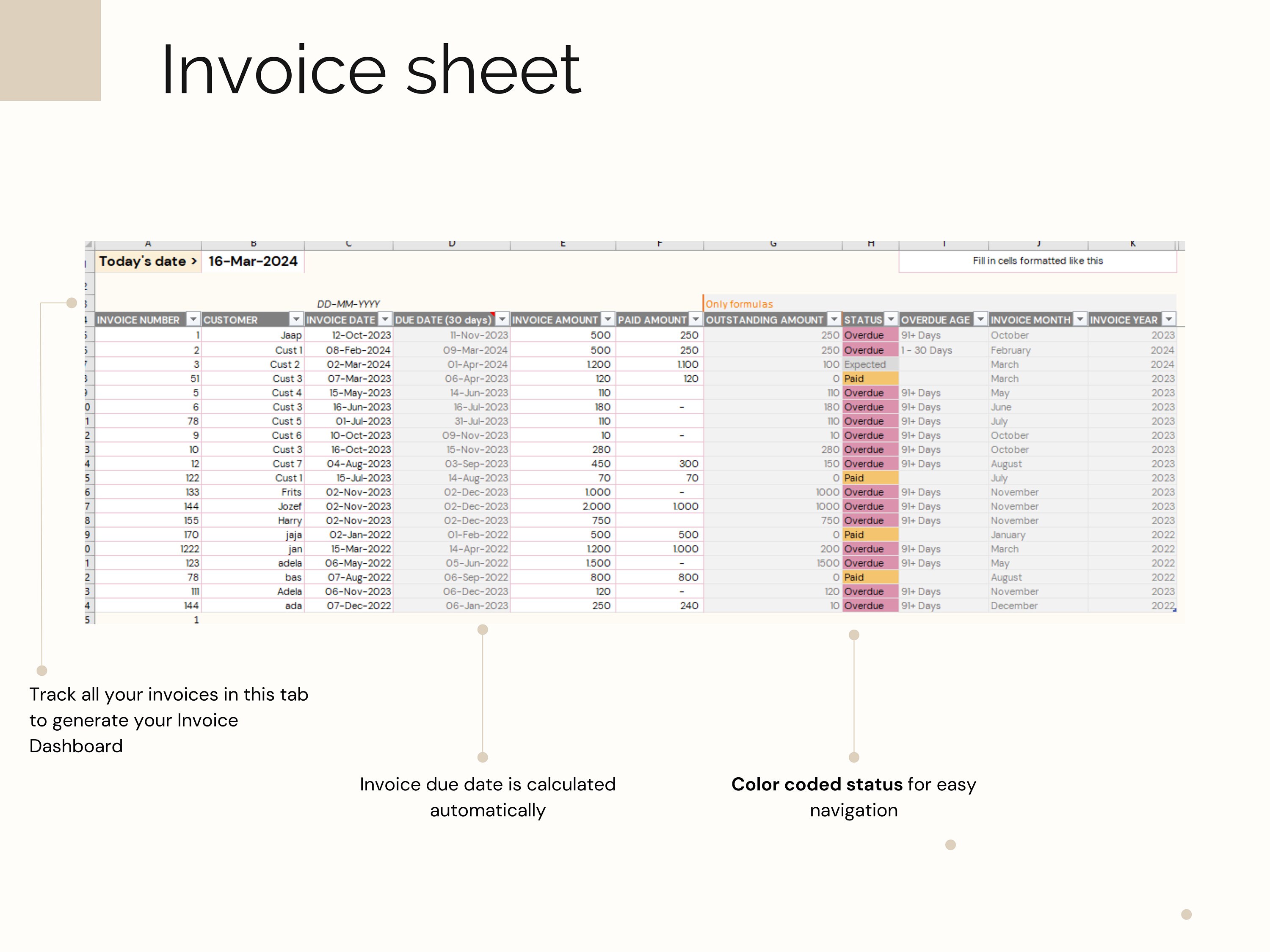 2025 Invoice Tracker Voor Excel: Moeiteloos Facturen Voor Kleine ...