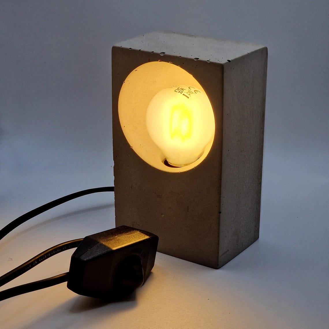 Concrete Table Lamp | Handcrafted Modern Lamp | Unique Side Light ...