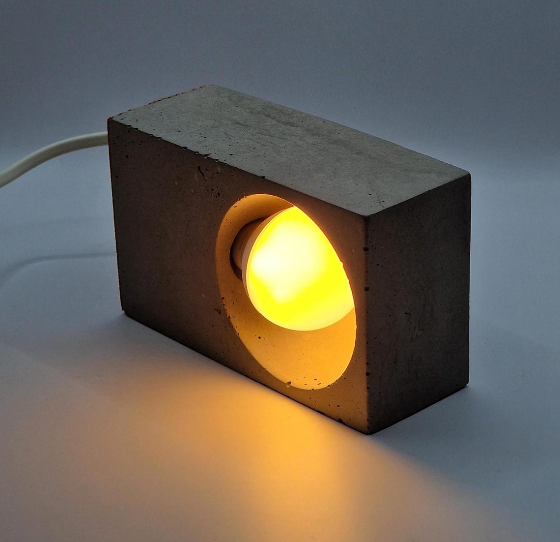 Concrete Table Lamp | Handcrafted Modern Lamp | Unique Side Light ...