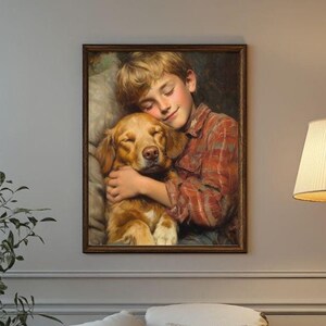Vintage Dog and Boy Wall Art #6 | Digital Download Poster | A3 Size JPG ...