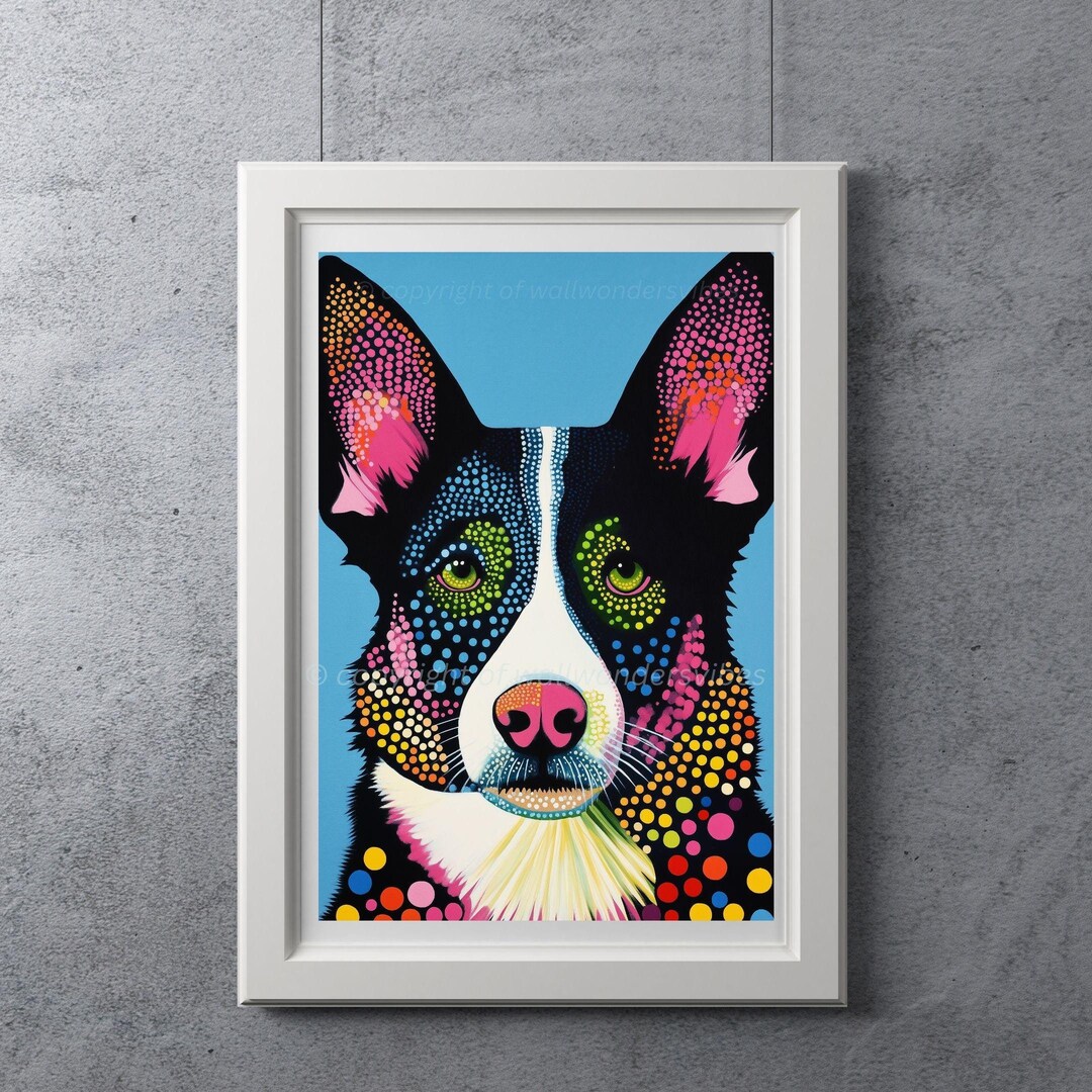 Colorful Dog Digital Wall Art Modern Abstract Pet Portrait Printable ...