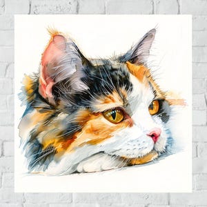 Calico Cat Wall Art #5 | Digital Download PNG 1:1 Ratio | Cat Lover ...