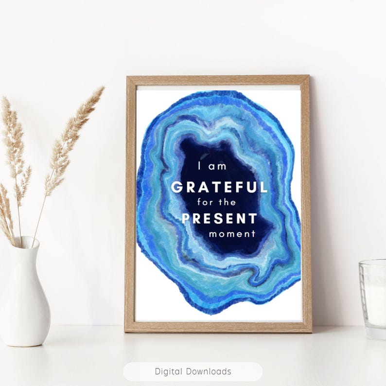 8 Daily Positive Affirmations Art Print, Therapy Office Decor, Words of ...