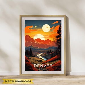 Denver Travel Poster #4 - Digital Download - A3 Size Wall Art - High ...