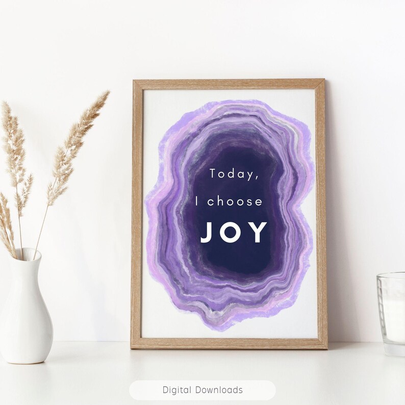 8 Daily Positive Affirmations Art Print, Therapy Office Decor, Words of ...