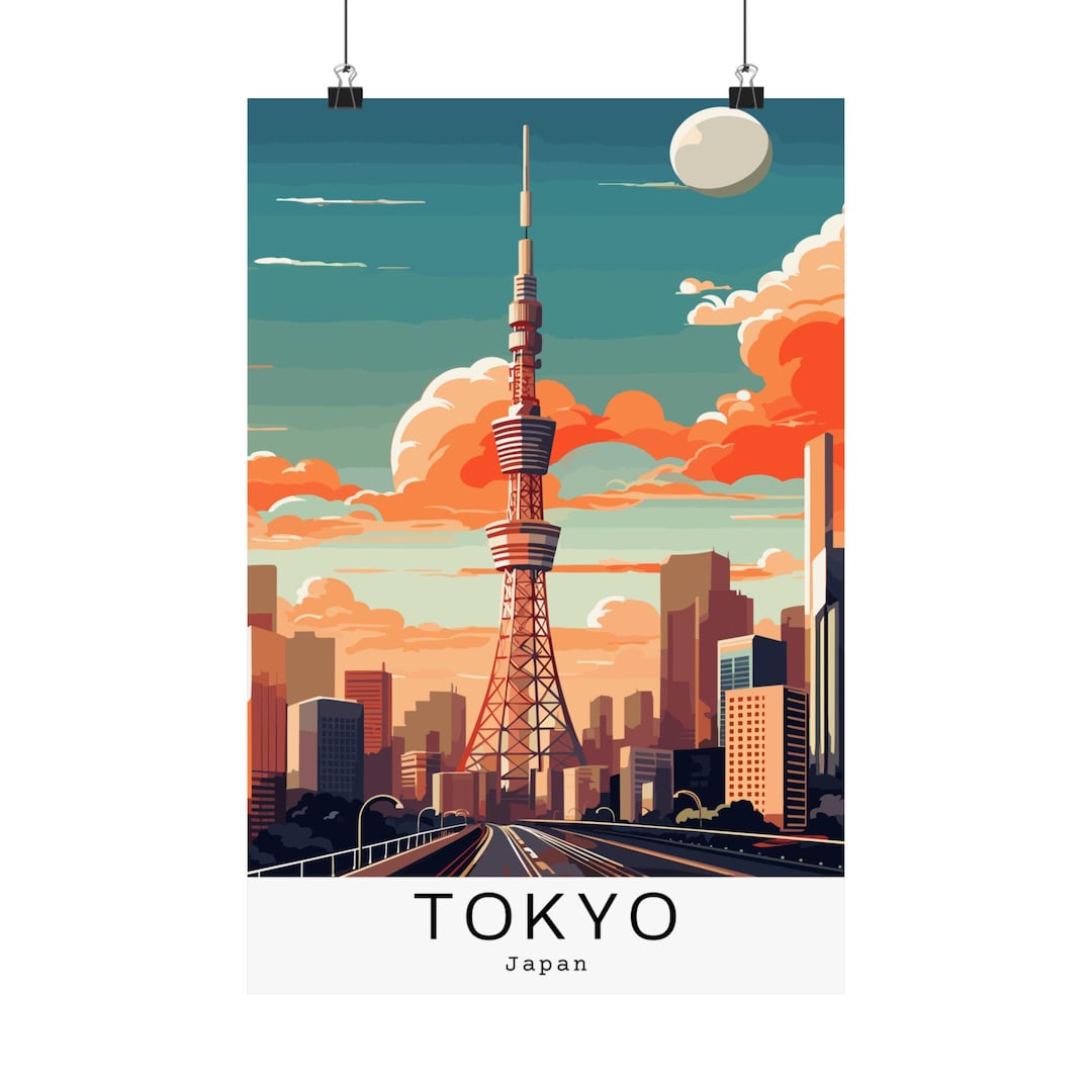 Tokyo Japan Travel Poster - Tokyo City Poster - Famous Place Travel ...