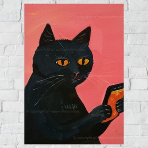 Whimsical Cat Reading Meme #3 | A3 Printable Wall Art | Digital ...