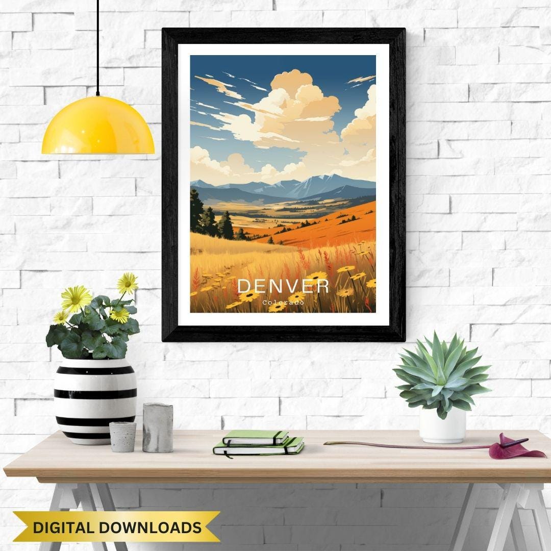Denver Travel Poster #12 - Digital Download - A3 Size Wall Art - High ...