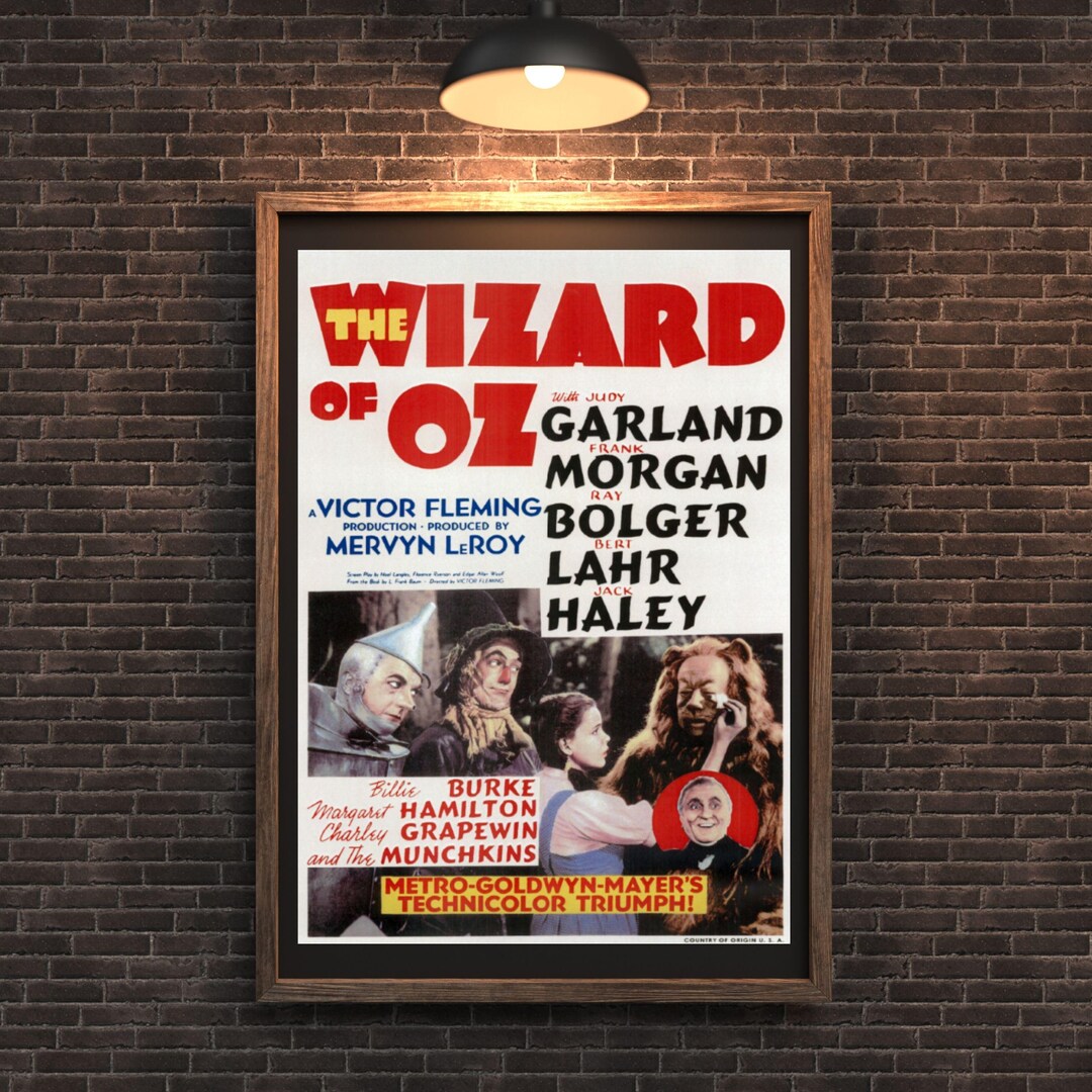 The Wizard of Oz Poster A3 Vintage Movie Art Classic Fantasy Film ...