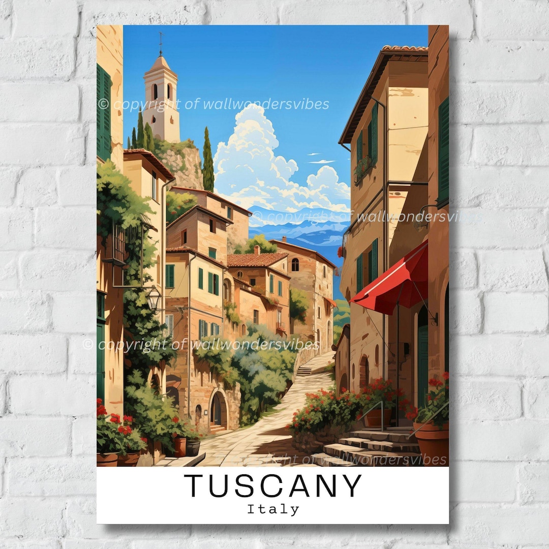 Tuscany Italy Wall Art Print, Italian Countryside Decor, Digital ...
