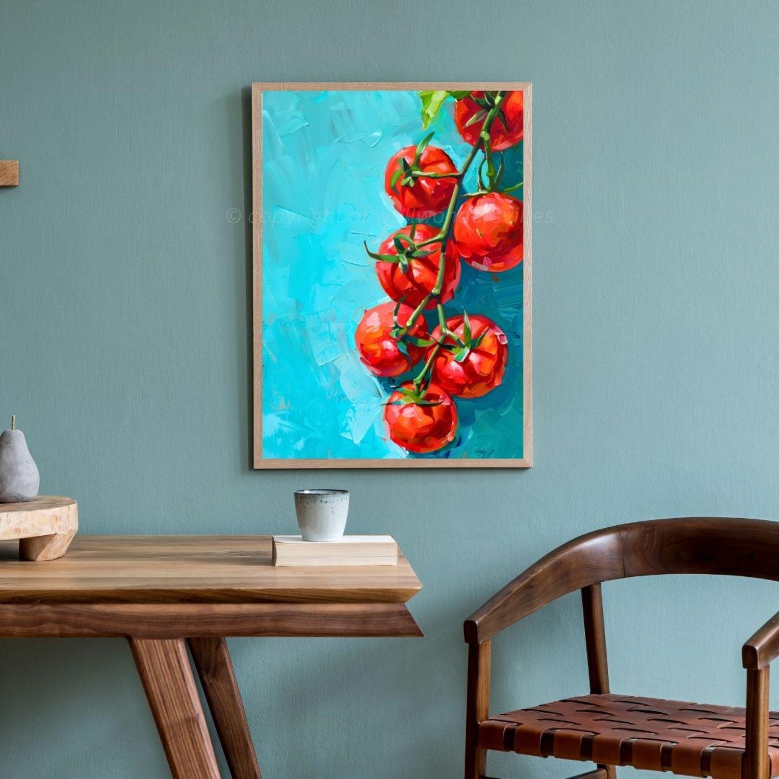 Tomato Painting Print, Kitchen Wall Art, Red Tomatoes Wall Decor ...