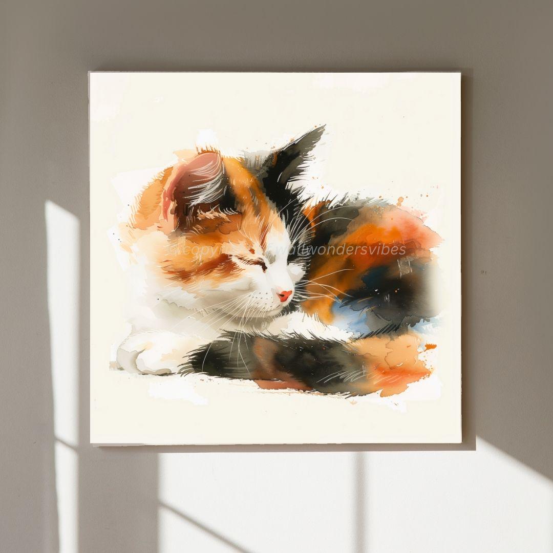 Calico Cat Wall Art #6 | Digital Download PNG 1:1 Ratio | Cat Lover ...