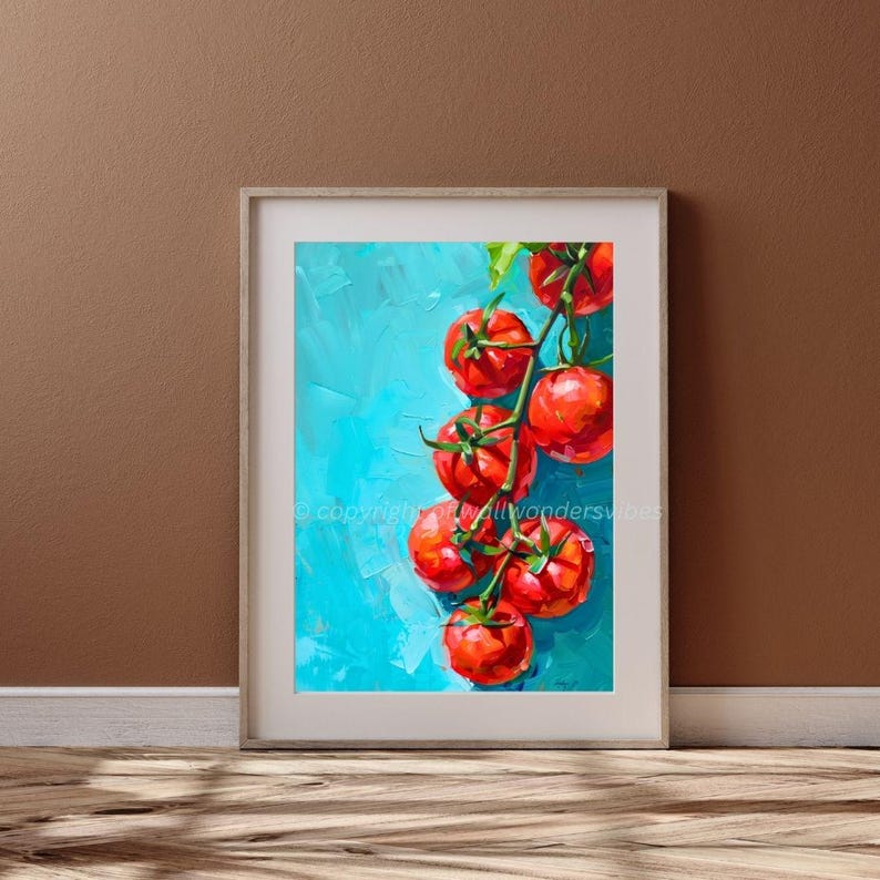 Tomato Painting Print, Kitchen Wall Art, Red Tomatoes Wall Decor, Modern Art Print, Food Art ...