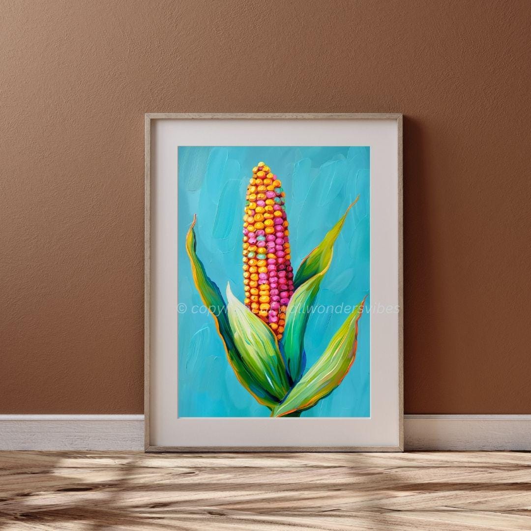Corn Whimsical Wall Art High-resolution Digital Download JPG & PDF ...