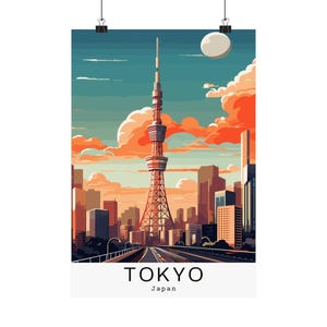 Tokyo Japan Travel Poster - Tokyo City Poster - Famous Place Travel ...