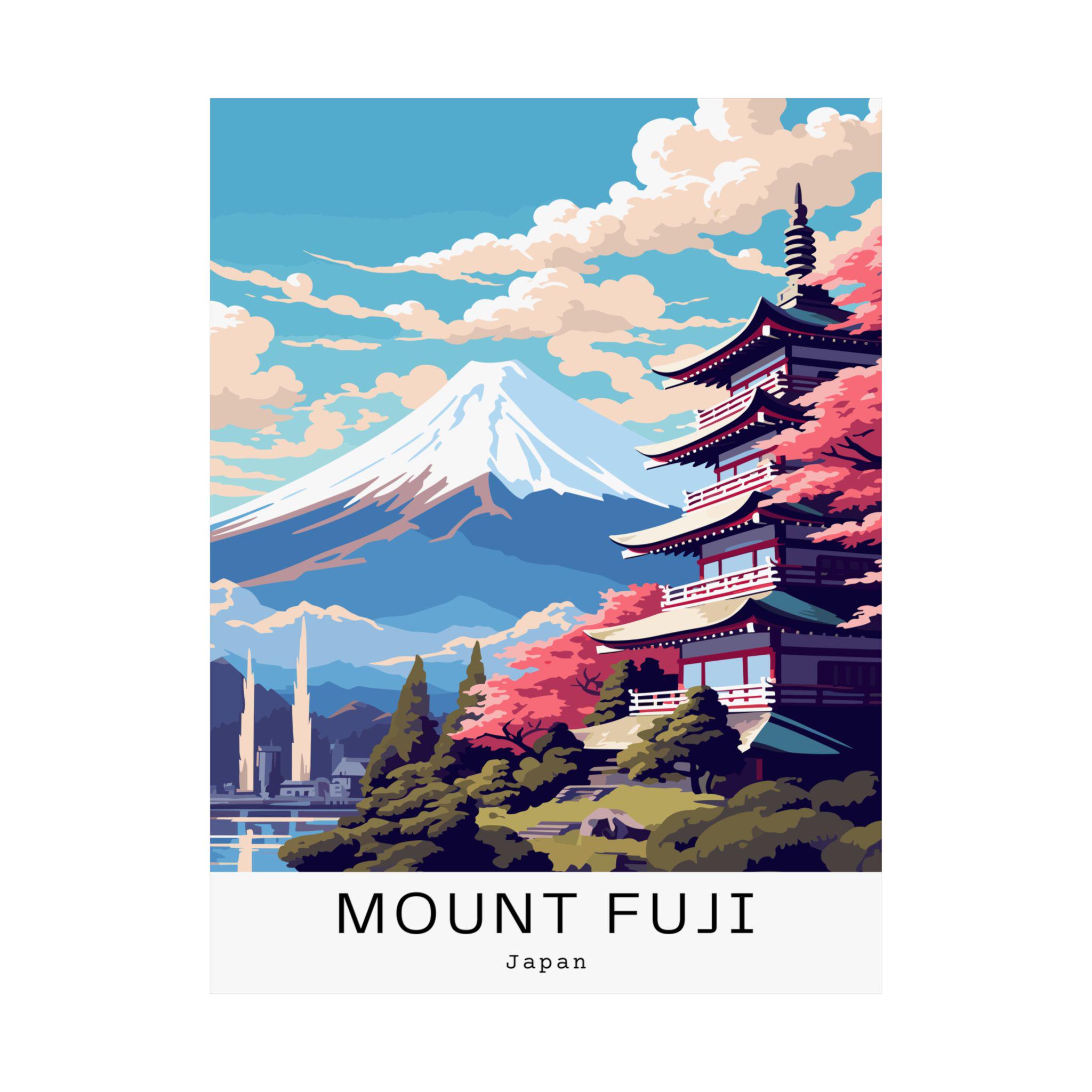Mount Fuji Japan Travel Poster - Fuji Mountain Poster - Famous Place ...