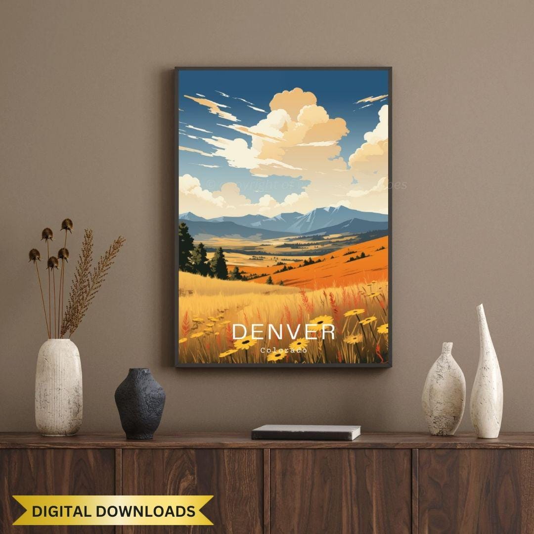 Denver Travel Poster #12 - Digital Download - A3 Size Wall Art - High ...
