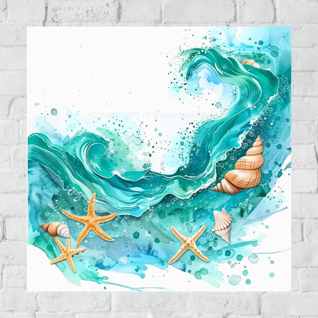Watercolor Ocean Wave Art #4 | Digital Download PNG | High-resolution ...