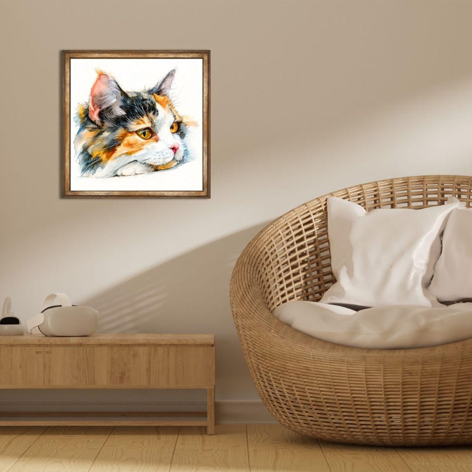Calico Cat Wall Art #5 | Digital Download PNG 1:1 Ratio | Cat Lover ...